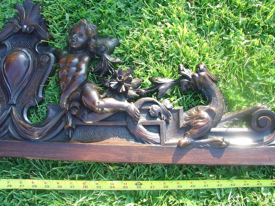 RJ HORNER CARVED FIGURAL PEDIMENT WOOD CORBEL 1890's | eBay