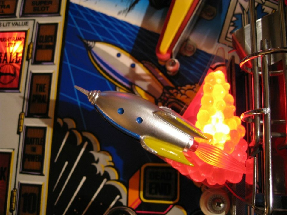 TWILIGHT ZONE PINBALL ROCKET SHIP ORANGE BASE [pinball flipper machine ...