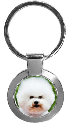 Bichon- Frise Dog Luxury Round Shaped Metal Keyring In A Gift Box | eBay UK