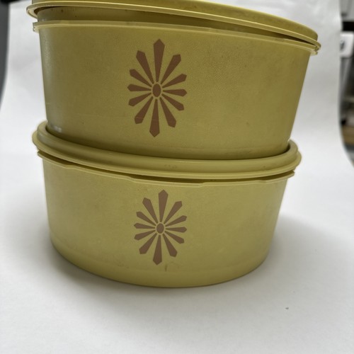 Vintage 1204 Servalier Tupperware Canister Sunburst harvest gold w/lid ...