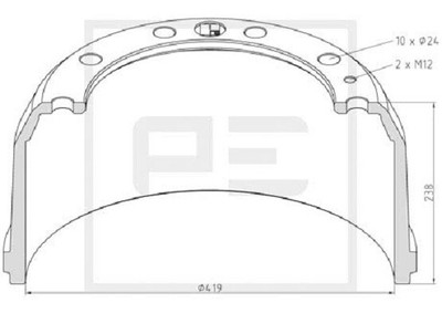 266.584-00A Tambour De Frein Taille De Frein 419 X 180 1023202 21220183 ...