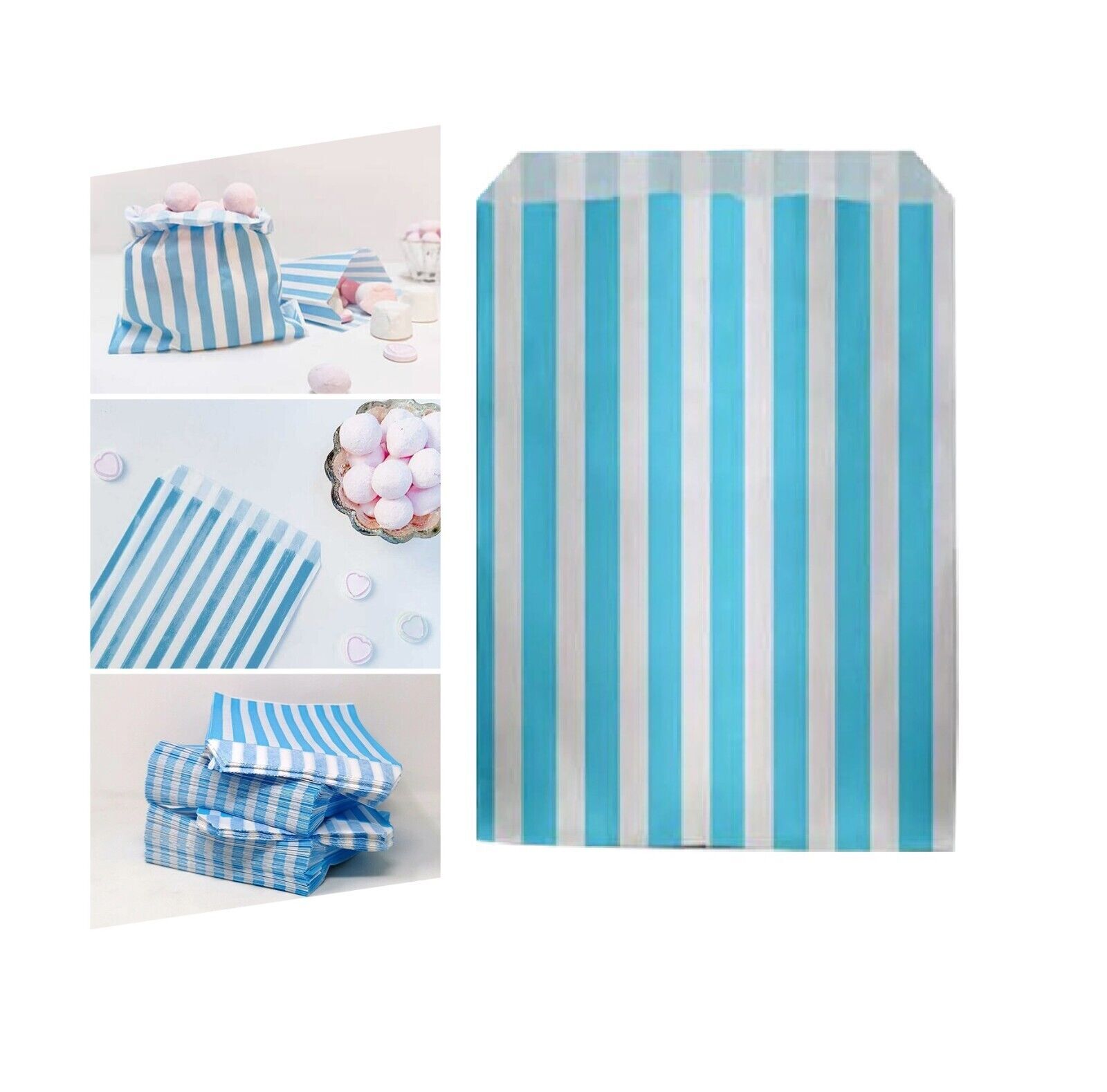 50 x Paper Striped Candy Bags Assorted Christmas Sweet Bag for Buffet ...