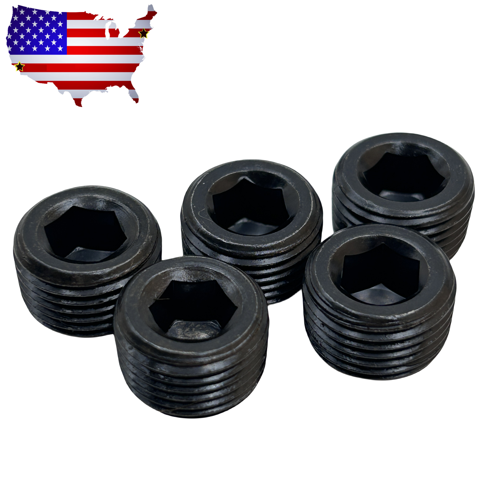 USA~ 5PCS 3/4" NPT Hex Pipe Plugs Countersunk Plug Male NPT Pipe End ...
