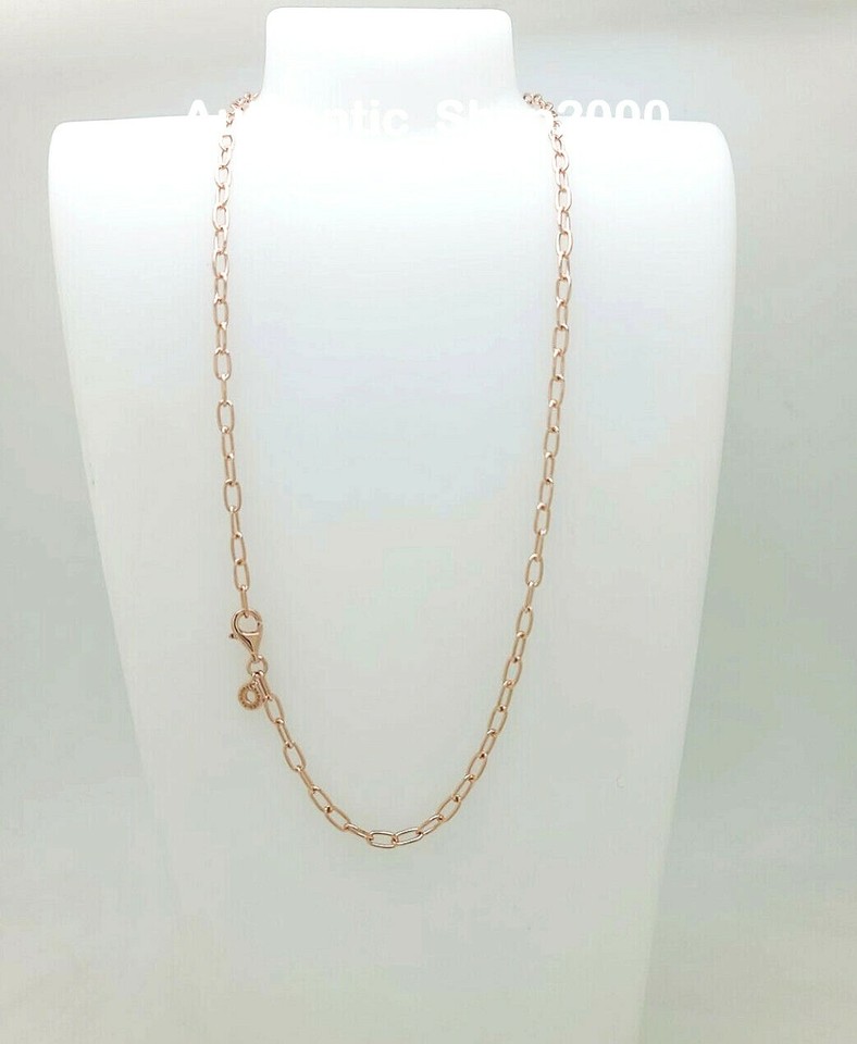 NEW 100% Authentic PANDORA 14k Rose Gold P Link Chain Necklace ...