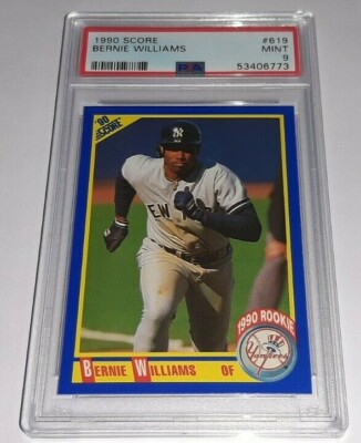 1990 Score #619 Bernie Williams Rookie Card RC Graded PSA 9 Mint ...