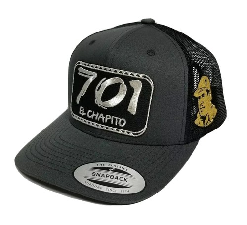 EL CHAPO 701 HAT MESH TRUCKER DARK GREY 2LOGOS SNAP BACK ADJUSTABLE NEW ...
