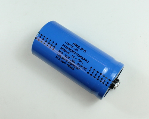 Philips 2500uF 200V Large Can Electrolytic Capacitor 3120EE252T200APA2 ...