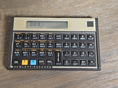 Hewlett Packard HP 12C Financial Calculator Vintage Gold Tone Tested ...