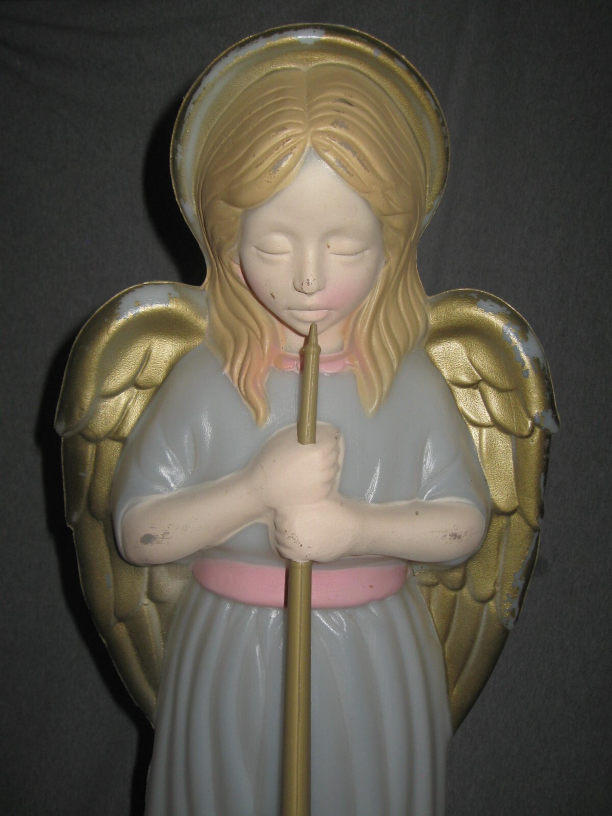 HTF Vintage TPI Lighted Blow Mold 34" Angel with Horn Holiday Christmas ...