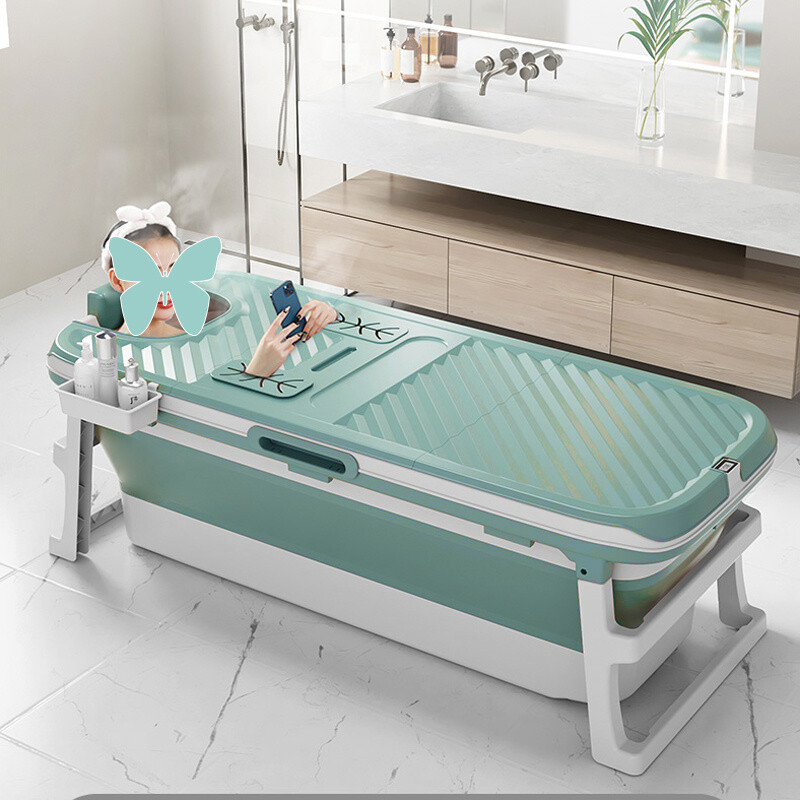 Folding Bathtub Portable Bath Tub Adult Spa Plastic Sauna Shower Barrel ...