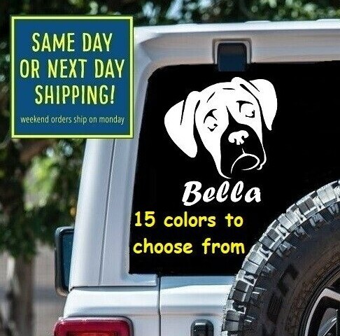 8 Sizes CUSTOM NAME BOXER Face STICKER DECAL Car Window MacBook Laptop ...