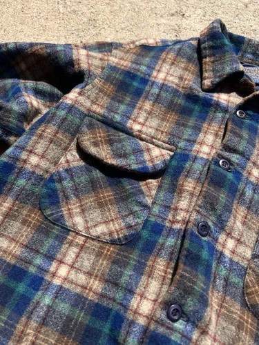 Pendleton Blue/Green/Blown 100% Virgin Wool Flannel - Youth XL | eBay