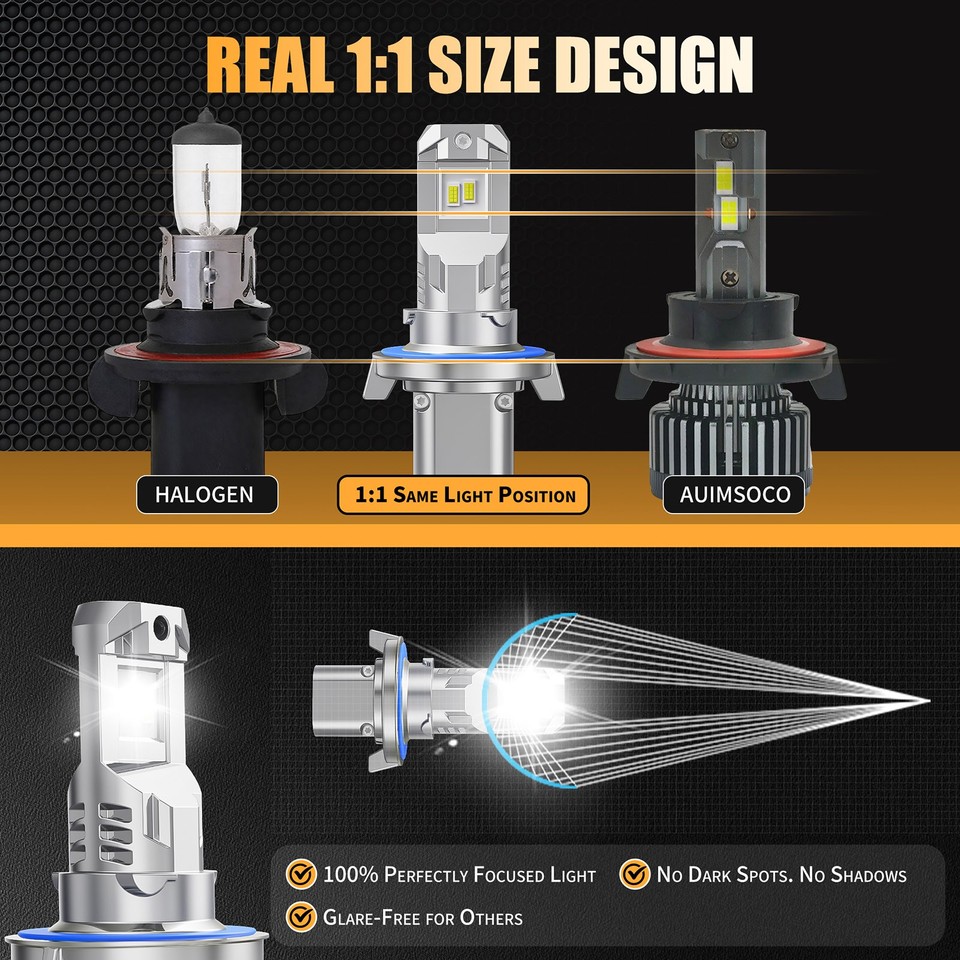 FOR FORD ECONOLINE E150 E250 E350 2008-2016 2pc 9008 H13 LED Headlight ...