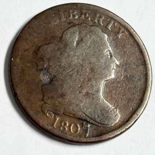 1807 Draped Bust Half Cent Penny Copper Coin 1/2c Early American VG ...