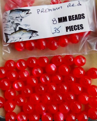 Fly Fishing Premium Red Trout/Salmon /Steelhead Beads 8mm 35Ct | eBay