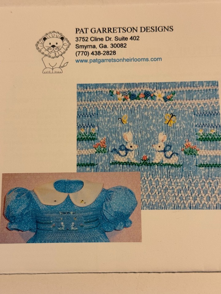 Smocking Plate #235 BUNNIES & BUTTERFLIES by Pat Garretson - New | eBay