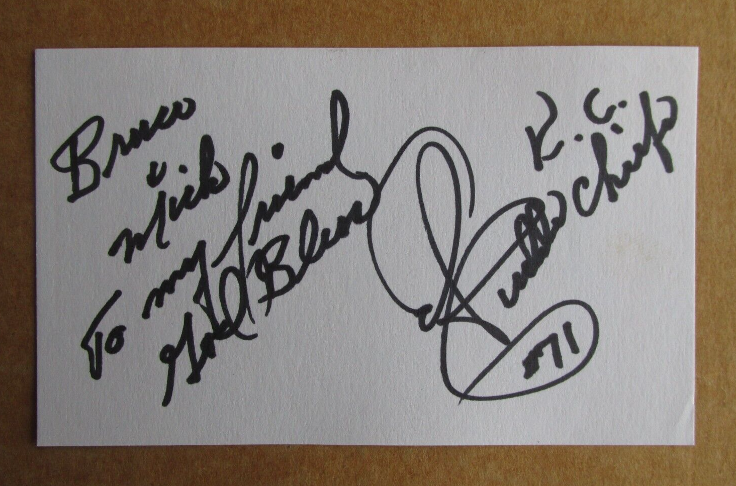 ED BUDDE NFL FOOTBALL SIGNED AUTOGRAPH 3X5 INDEX CARD 1963-76 KANSAS ...