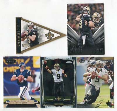 Drew Brees 5 Football Card Lot NEW ORLEANS SAINTS CHARGERS PURDUE (LOT ...