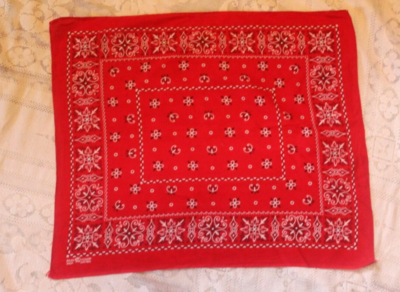 Vintage 1960's Red Bandana Fast Color Dots Side Elephant Trunk Up ...