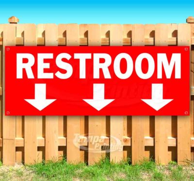 RESTROOM Advertising Vinyl Banner Flag Sign Many Sizes ARROW | eBay