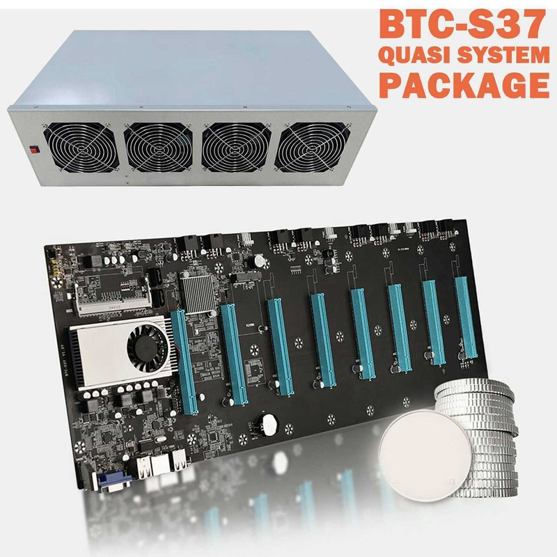 BTC-S37 Miner Motherboard+CPU+Fan+Case+8 GPU Slots DDR3 VGA BTC-S37 Miner Motherboard+CPU+Fan+Case+8 GPU Slots DDR3 VGA
