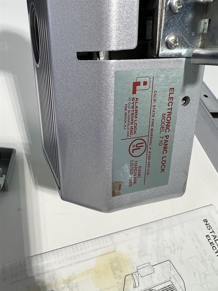 Alarm Lock 710x28 Alarmed Exit Device Non-handed Panic Alarm 36" Satin ...