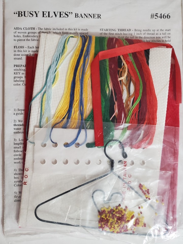 Design Works 5466 Busy Elves Banner Christmas holiday cross stitch kit ...