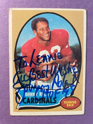 SIGNED JOHNNY ROLAND 1970 TOPPS FOOTBALL CARD AUTOGRAPHED - CARDINALS ...