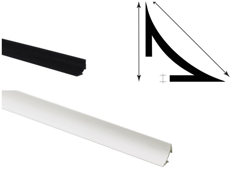 PVC Scotia Trim Moulding – Plastic Edge Trim 2.44metres, 8ft Black ...