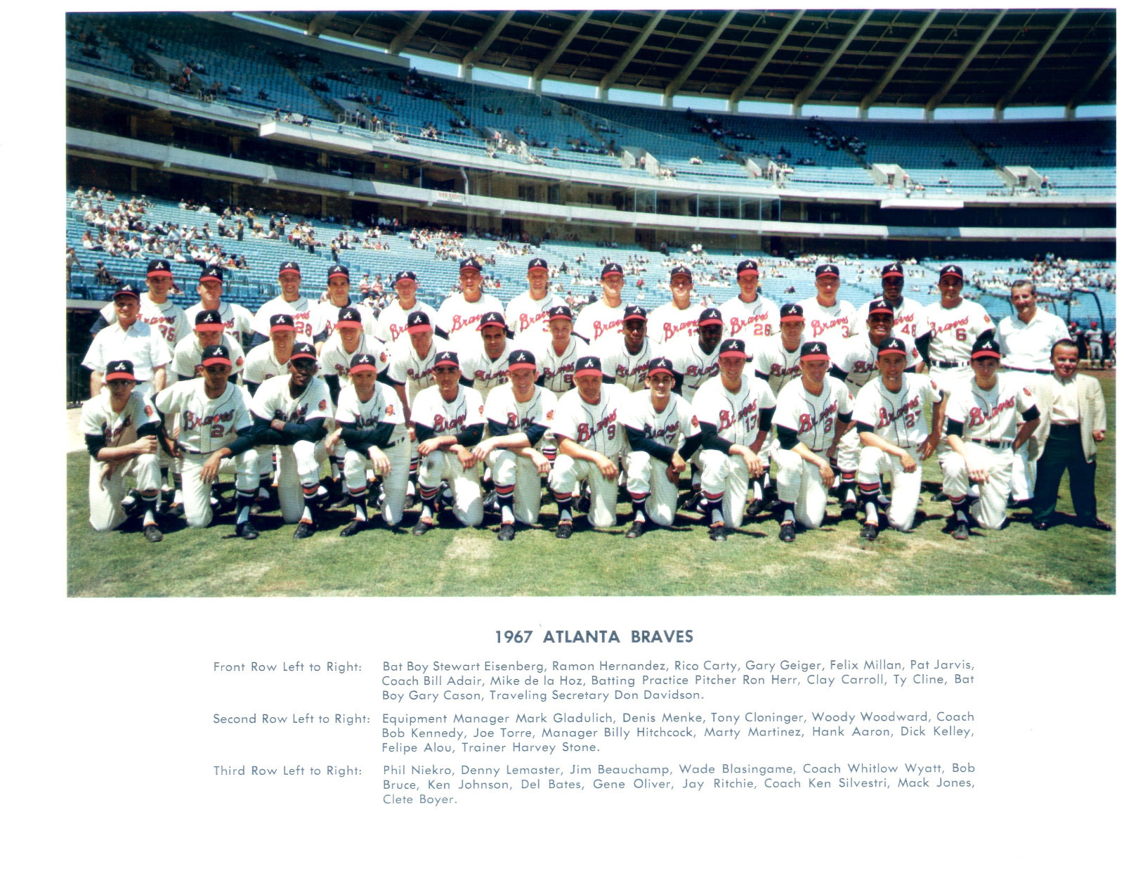 1967 ATLANTA BRAVES TEAM 8X10 PHOTO BASEBALL AARON BOYER HOF GEORGIA | eBay