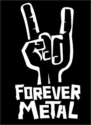 Rocker Hand Decal Forever Metal Sign of the Horn car truck window vinyl ...