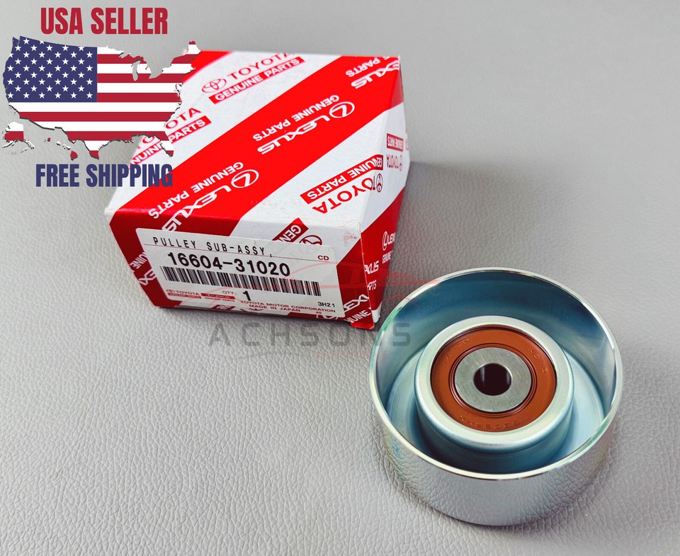 16604-31020 GENUINE TOYOTA PULLEY SUB-ASSY IDLER NO.2 OEM 1660431020/ ...