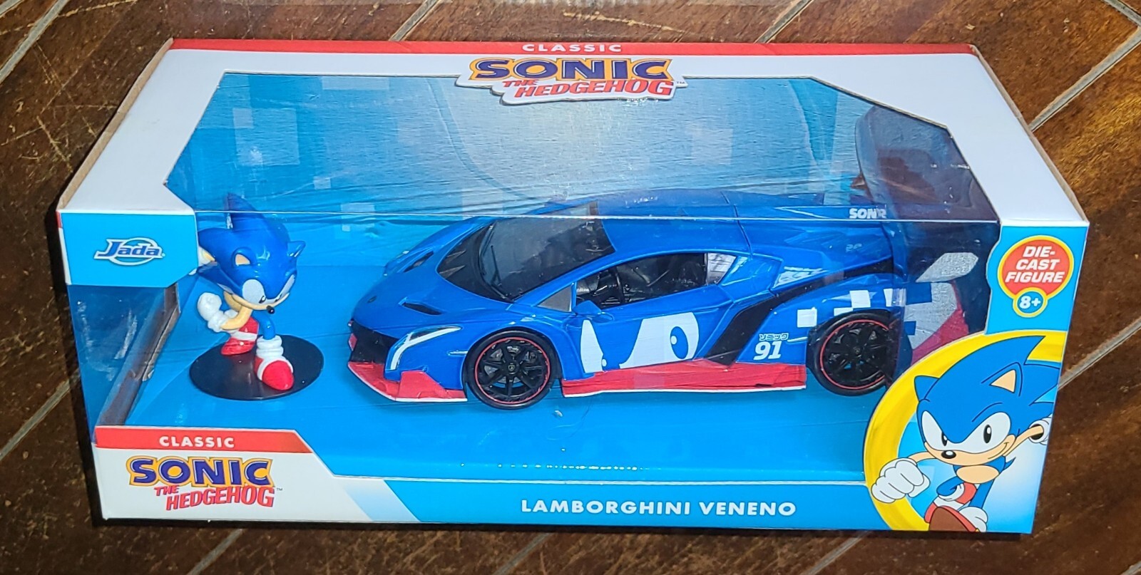 Jada CLASSIC SONIC Die Cast Figure & LAMBORGHINI VENENO 1:24 Scale ...