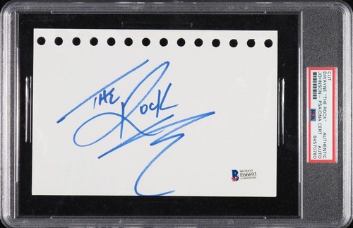 Dwayne "THE ROCK" Johnson SIGNED Autographed Cut AUTHENTIC AUTO BECKETT ...