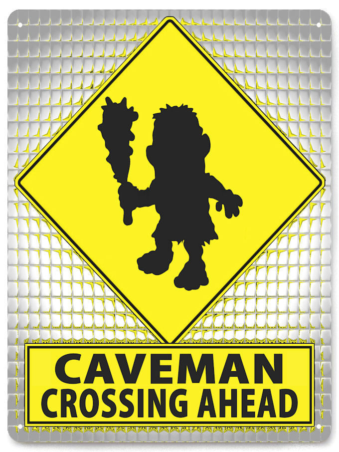 CAVEMAN funny METAL street SIGN kids room gift decor gift kids room ...