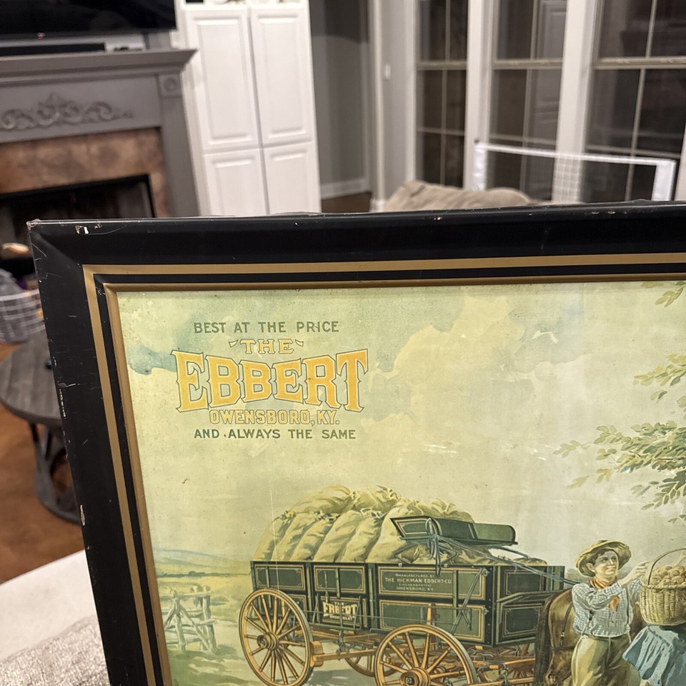 Vintage Ebbert Hickman Wagons Original Metal Lithograph Sign 1930s ...