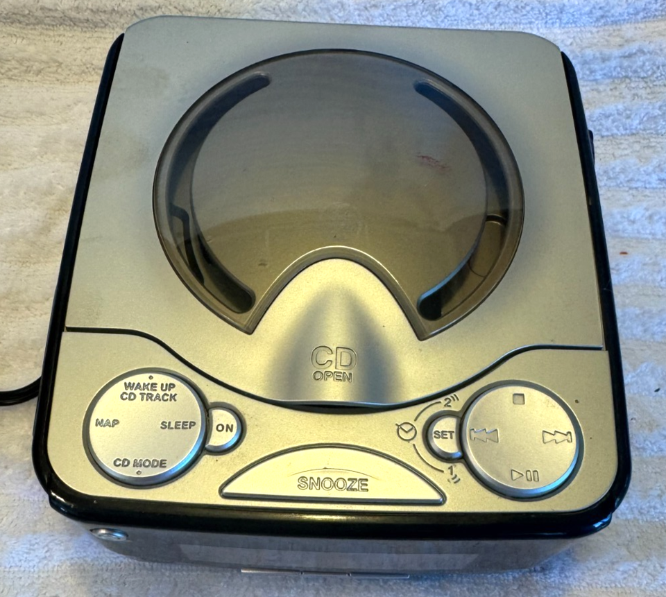 GE Dual Alarm Stereo CD Am/fm Clock Radio 7-4801a W/ LCD Display Works ...