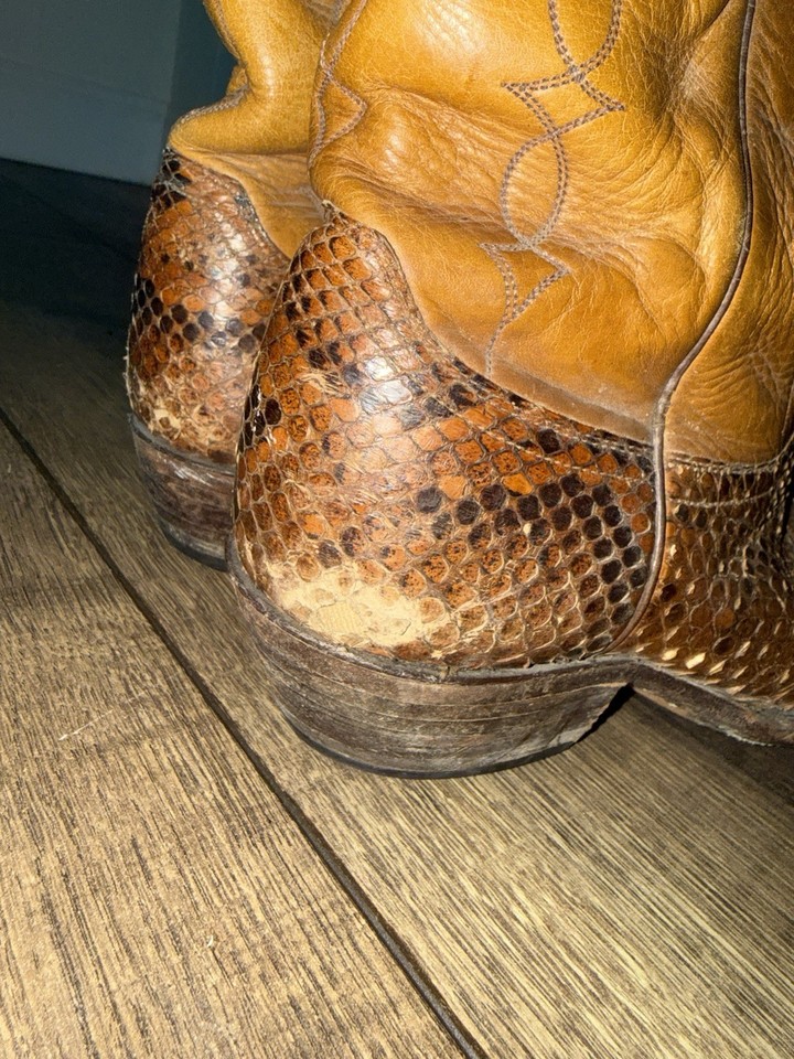 justin python snakeskin cowboy boot Size 11.5 D Men’s Style 9082 | eBay