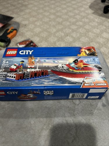 LEGO 60213 Dock Side Fire Boat Firefighter Water Canon New in Box | eBay