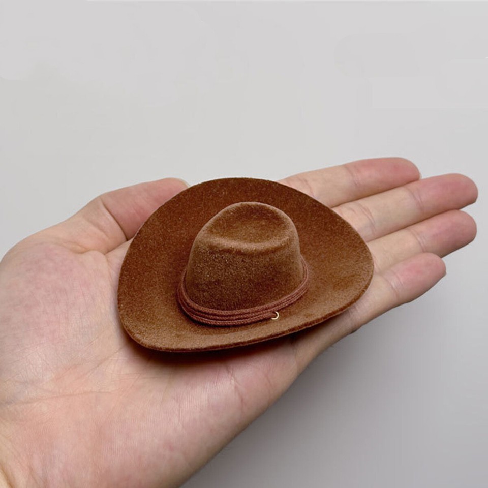 1/6 Scale Cowboy Hat Props Mini Flocked Cowboy Hat for 12inch Action ...