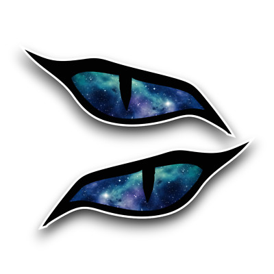 2x Comic Galaxy Space Evil Angry Eye Vinyl Sticker Decals For Car Van ...