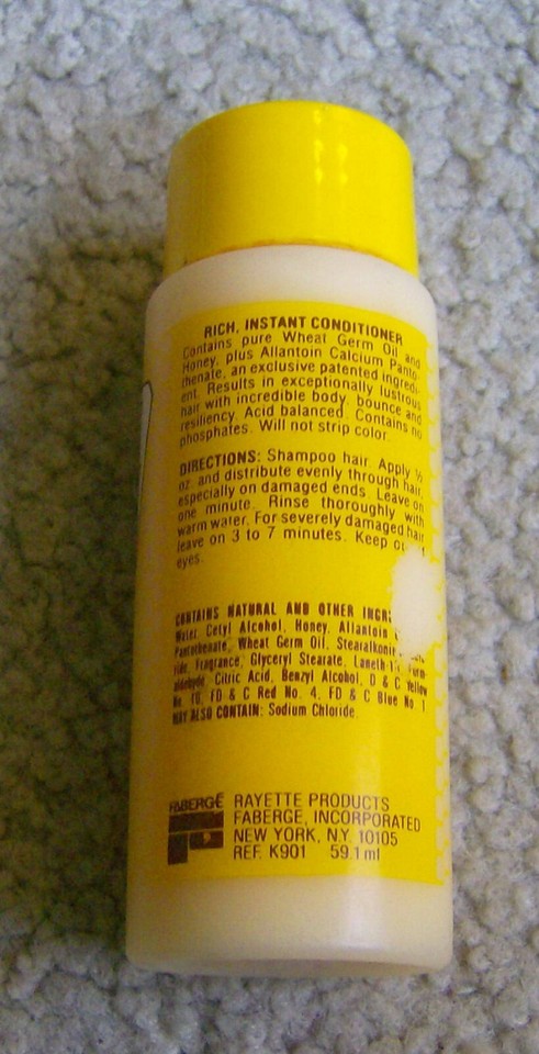 RARE vintage 1970s FABERGE Organics CONDITIONER bottle RETRO SHAMPOO ...