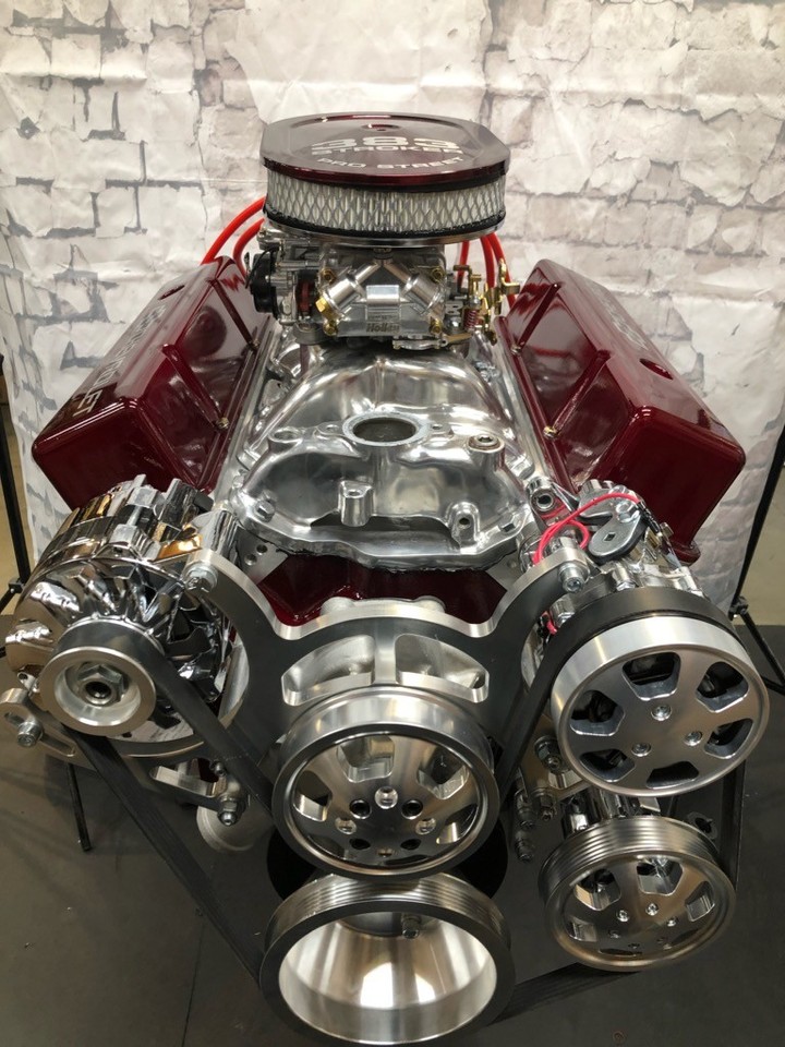 383 F STROKER CRATE ENGINE 465-485hp SBC WITH A/C ROLLER TURNKEY 383 ...