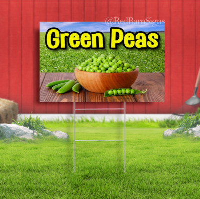 Green Peas Indoor Outdoor Yard Sign with metal stakes | eBay