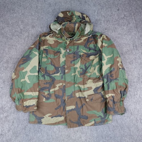VTG Military Jacket Mens Medium Camo M65 Field Coat Cold Weather M81 ...