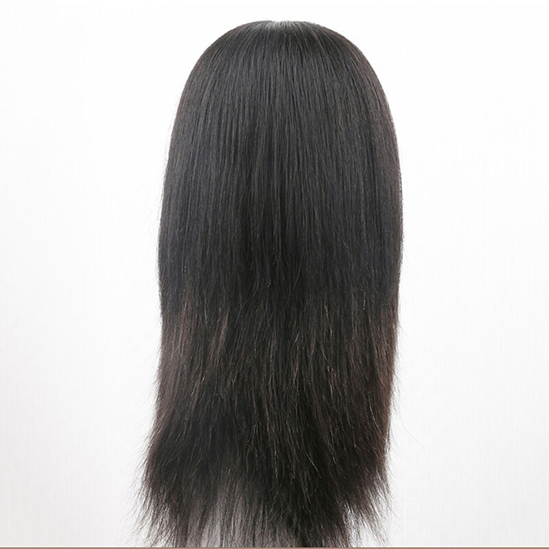 100% Real Human Hair Topper Toupee Clip Hairpiece Bangs Bob Top Wig For ...