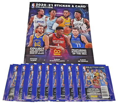 2020-21 NBA Panini Stickers And Card Collection Album Book + 10 Sealed ...