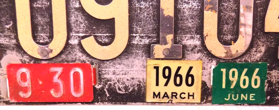 Vintage Original Stainless Steel 1966 Delaware RIVETED License Plate ...