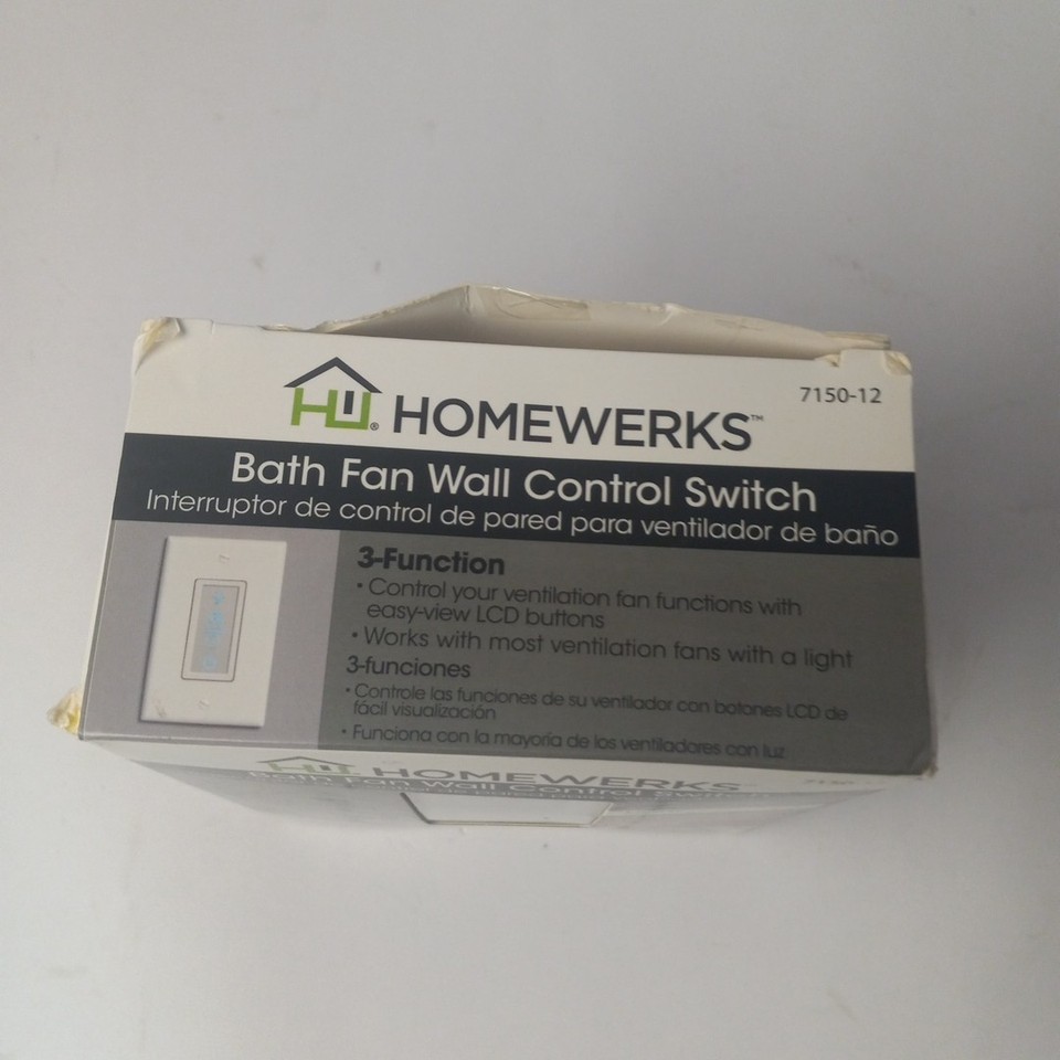 HOMEWERKS 7150-12 Bath Fan Wall Control Switch Timer Light LCD | eBay