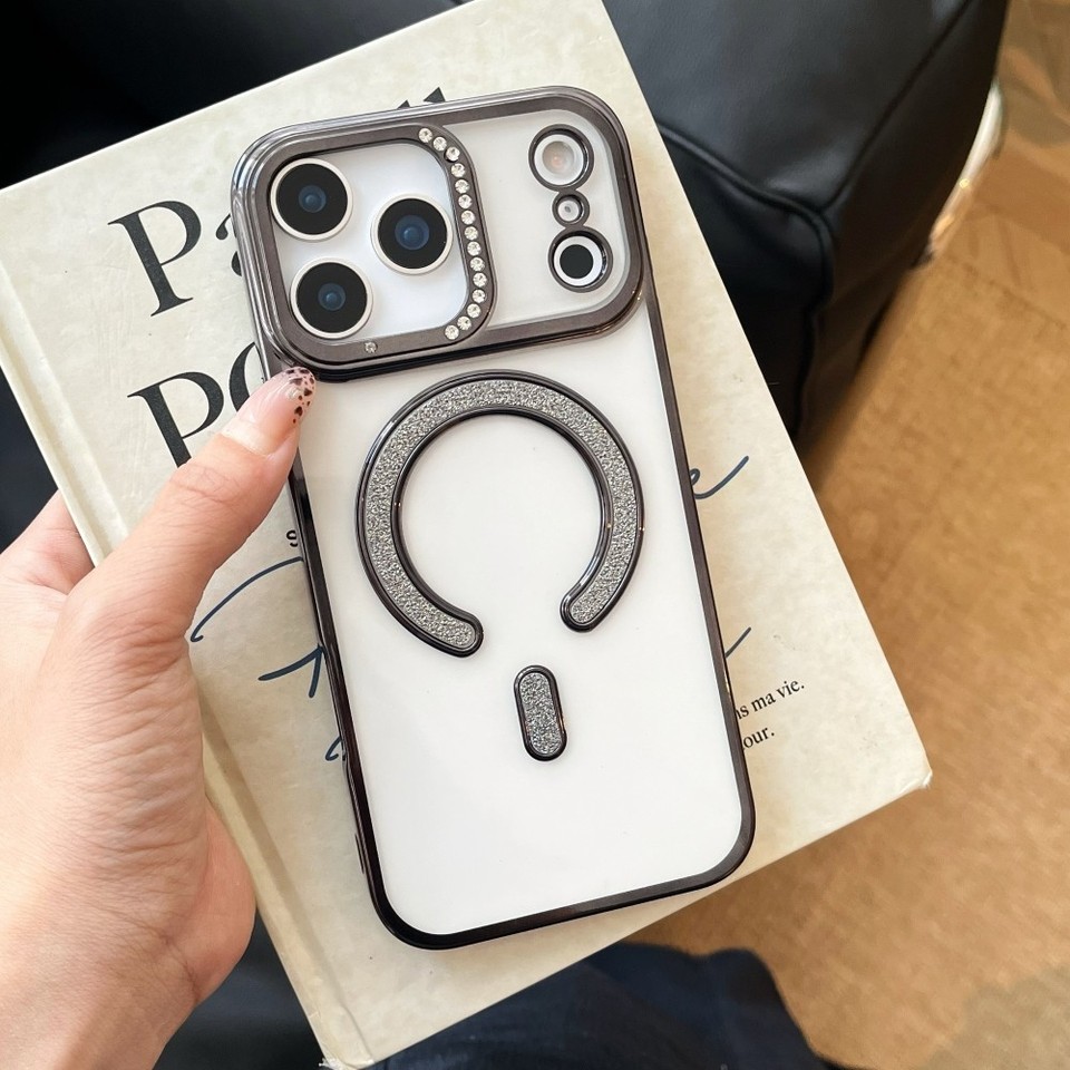 Plating Glitter Diamond Case Silicone Cover For iPhone 17 16 15 14 13 ...